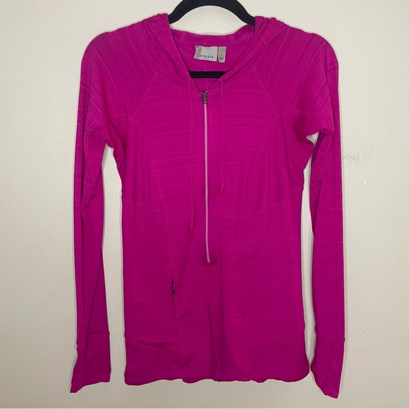 Athleta | Tops | Athleta Hot Pink Pacifica Half Zip Athletic Running ...